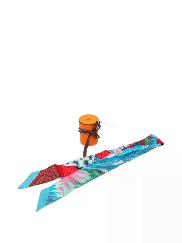 Hermès 2010-2026 Cheval Phoenix Silk Twilly Scarf Scarves - Blue