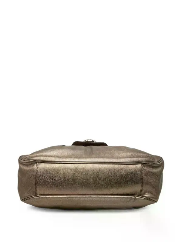 FERRAGAMO Metallic Leather Gancini Shoulder Bag