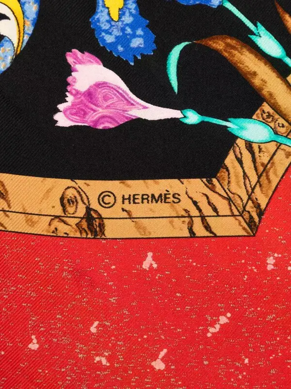 Hermès 1980-2010 Pierres D Orient Et D Occiden Silk Scarf 90 Scarves - Black