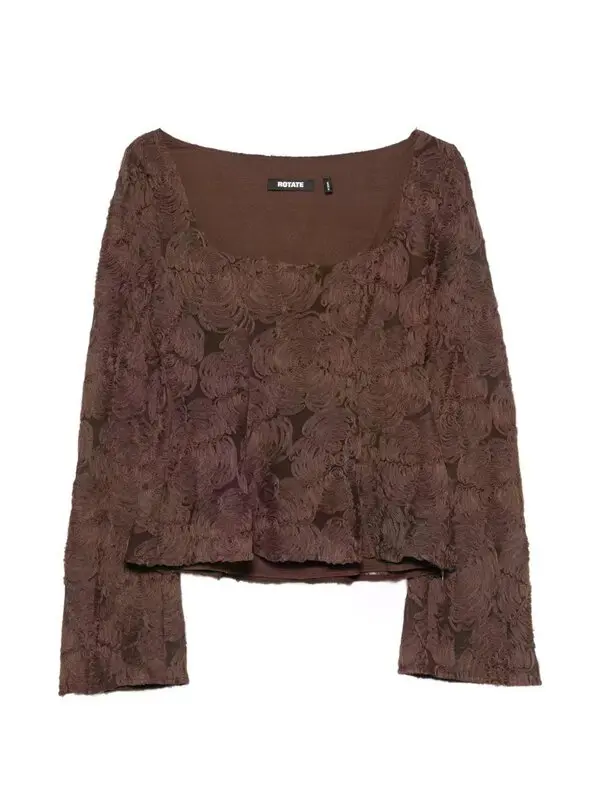 ROTATE BY BIRGER CHRISTENSEN Floral-appliqué Blouse - Brown