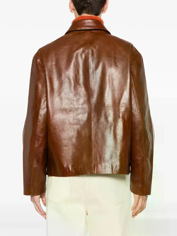 Sandro Ales Leather Jacket - Brown