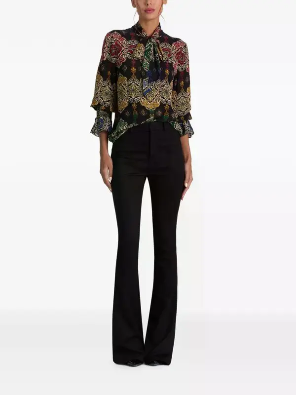 Alice + Olivia Lloyd Paisley-print Tie-neck Blouse
