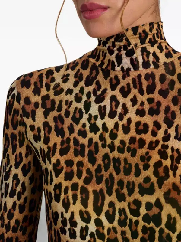 Alice + Olivia Leopard-print Turtleneck Top