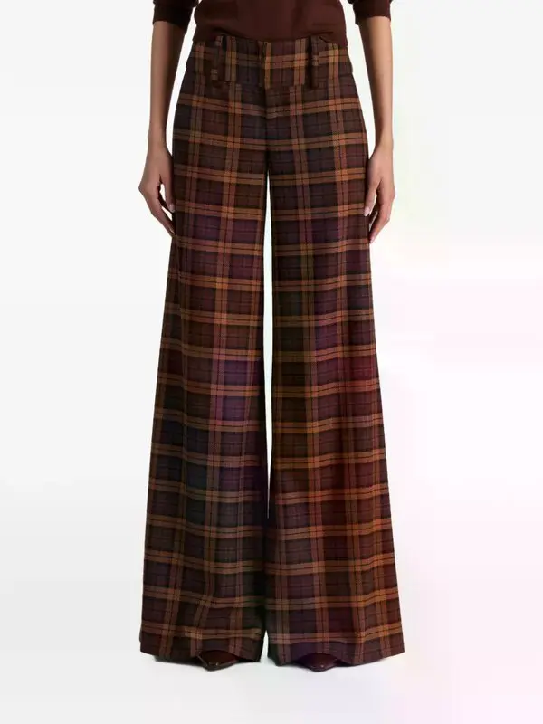 Alice + Olivia Olivia Plaid Trousers - Brown