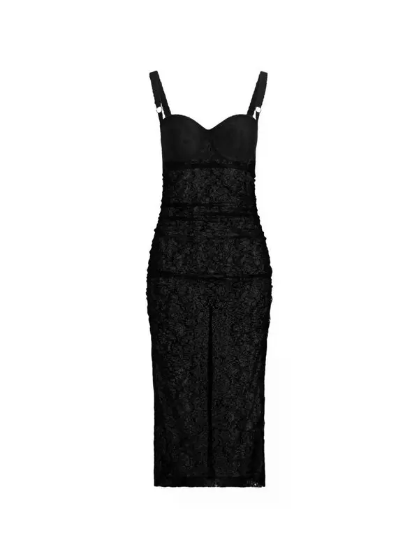 Dolce & Gabbana Lace Midi Dress - Black