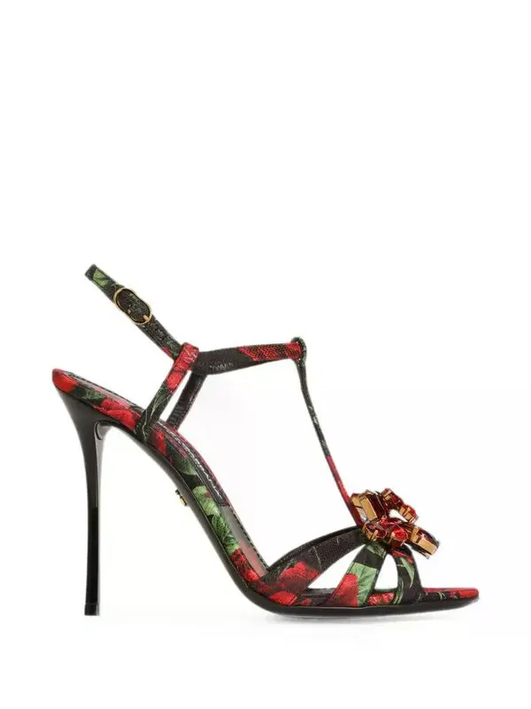 Dolce & Gabbana Rose-print Brocade Sandals