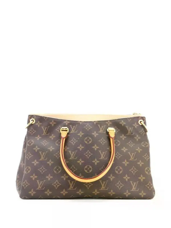 LOUIS VUITTON Pallas Tote Monogram Canvas With Leather Shoulder Bag - Neutrals