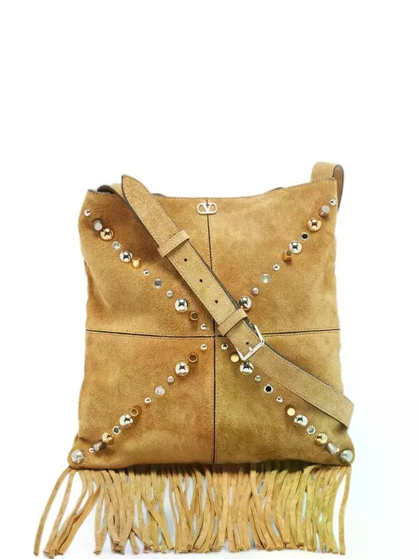 Valentino Garavani Nellcote Fringe Shoulder Bag - Neutrals