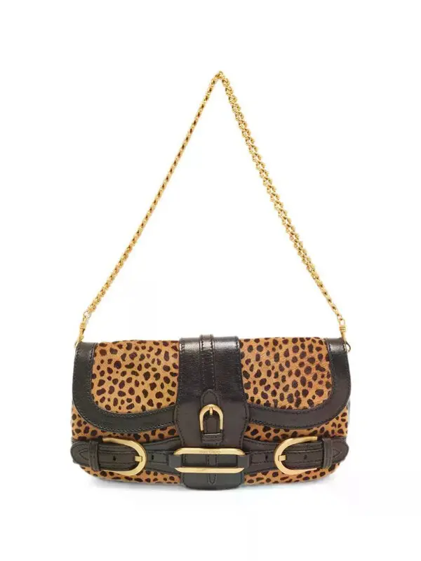 JIMMY CHOO Leopard Print Shoulder Bag - Brown