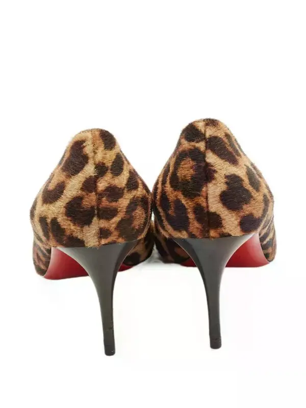 CHRISTIAN LOUBOUTIN Leopard-print Calf-hair Heeled Pumps - Brown