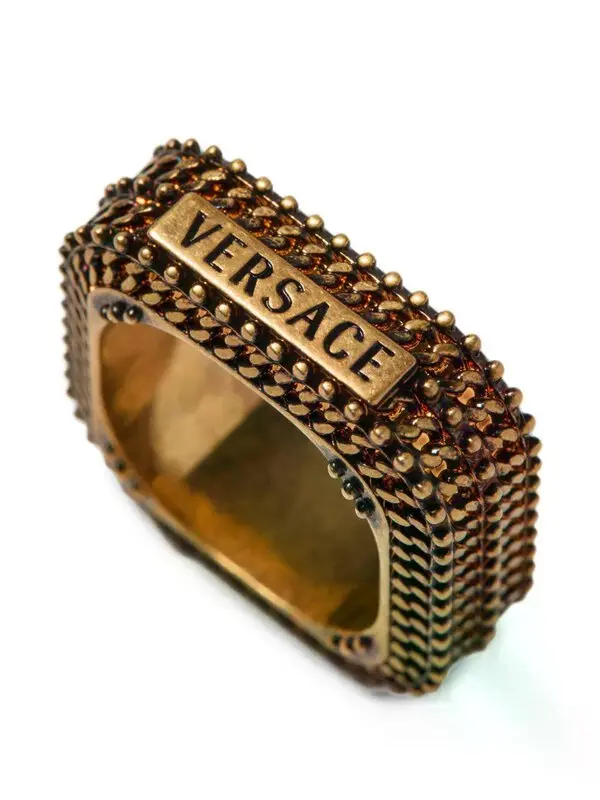 Versace Logo-plaque Square Ring