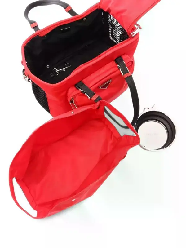 Prada Re Nylon Convertible Pet Carrier Travel Bag - Red