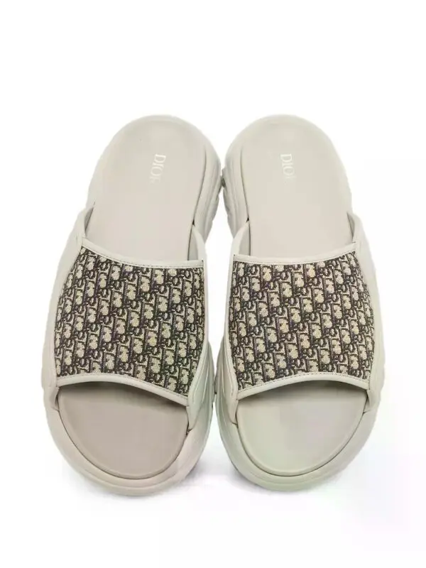 Dior Oblique Slide Sandals - Grey