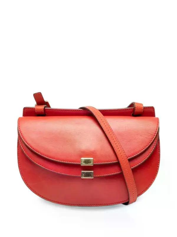 Chloé 2015 Calfskin Georgia Double Flap Crossbody Bag - Red
