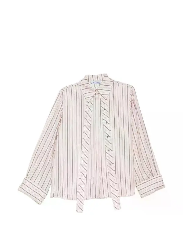 Dice Kayek Striped Pussy-bow Blouse - Pink