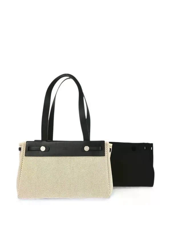 Hermès 2004 Pm Herbag Cabas Toile Officier Handbag