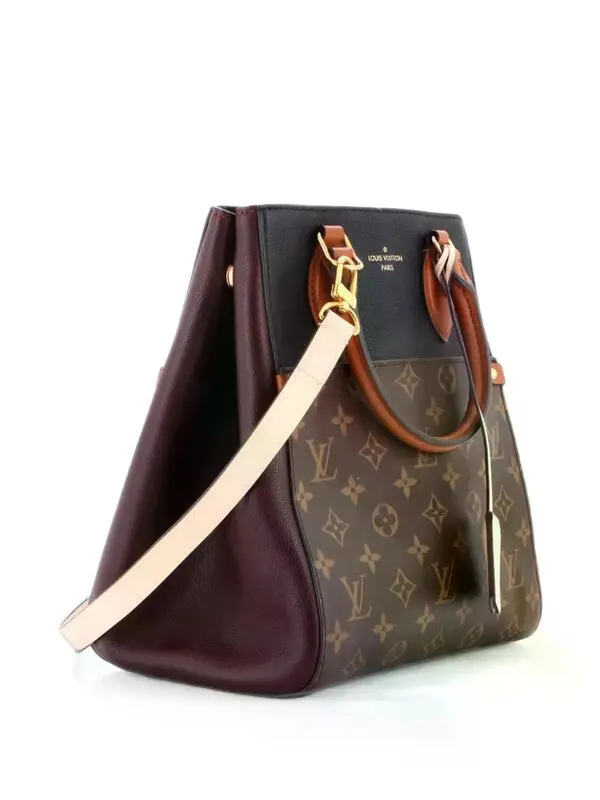LOUIS VUITTON Fold Monogram Canvas And Leather Mm Tote Bag