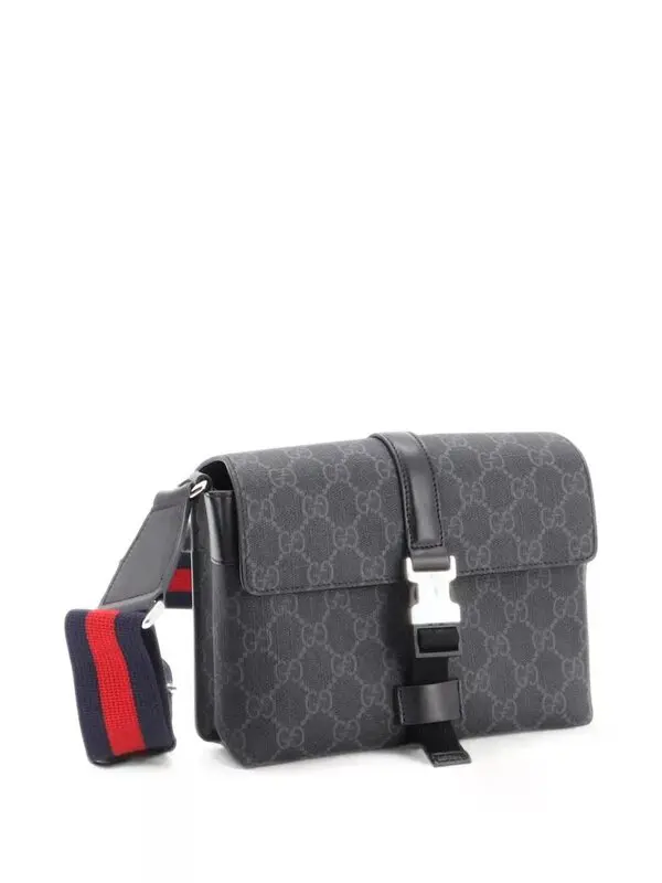 Gucci Front Buckle Web Messenger Bag