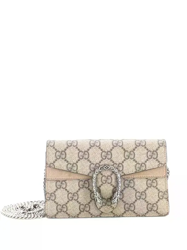 Gucci Dionysus Bag Gg Coated Canvas Super Mini Crossbody Bag - Brown