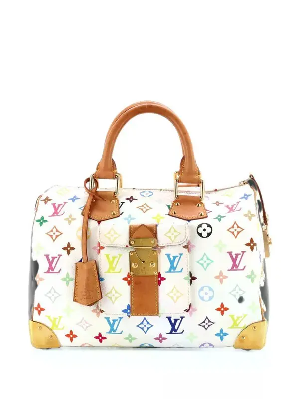LOUIS VUITTON Speedy Handbag Monogram Multicolor 30 Satchel - White