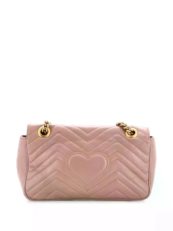 Gucci Gg Marmont Flap Bag Matelasse Leather Small Crossbody Bag - Neutrals