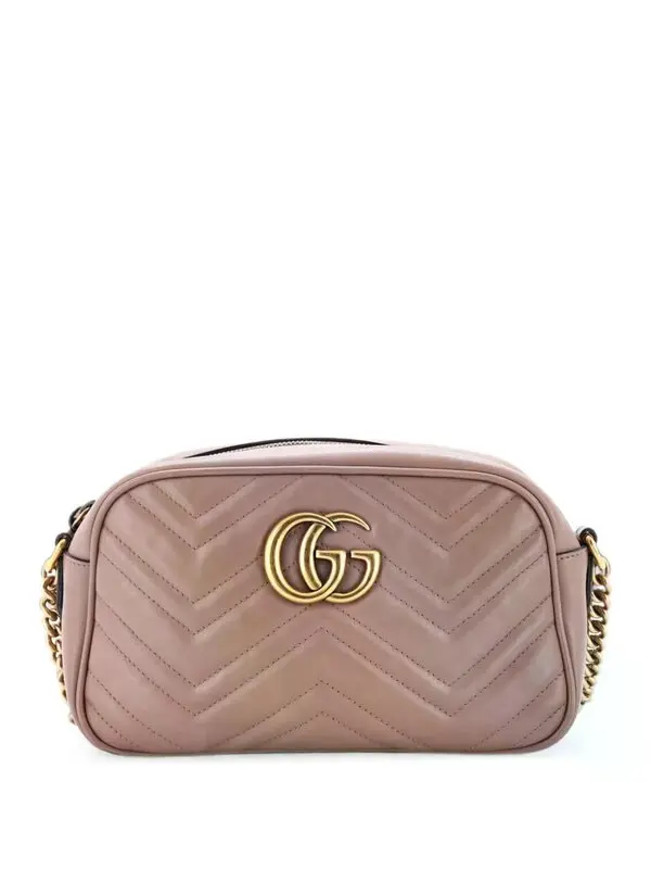Gucci Gg Marmont Shoulder Bag Matelasse Leather Small Crossbody Bag - Neutrals