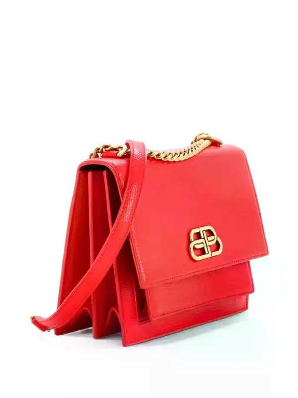 Balenciaga Sharp Shoulder Bag Lizard Embossed Leather Small Crossbody Bag