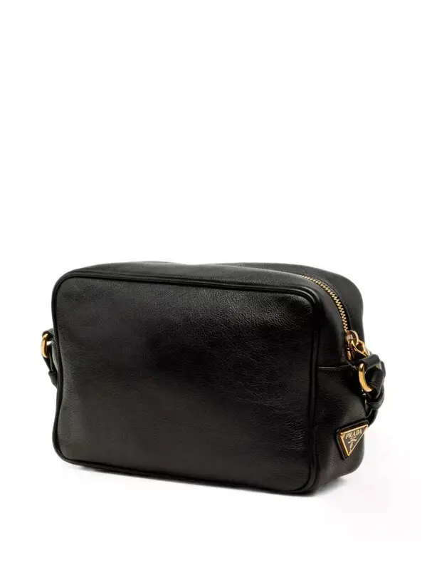 Prada 2013-2026 Glace Calfskin Embossed Logo Camera Bag Crossbody Bag