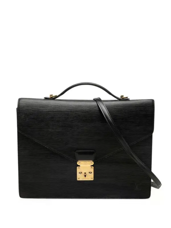 LOUIS VUITTON 1994 Epi Porte Documents Bandouliere Business Bag - Black
