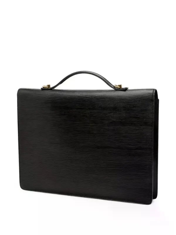LOUIS VUITTON Epi Leather Business Bag With Push Lock Closure