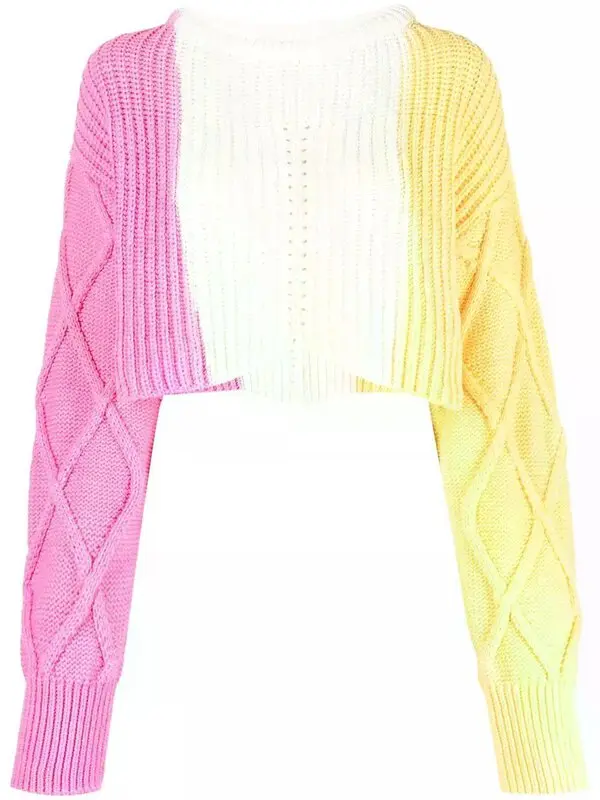 Philosophy Di Lorenzo Serafini Colour-block Cable-knit Jumper