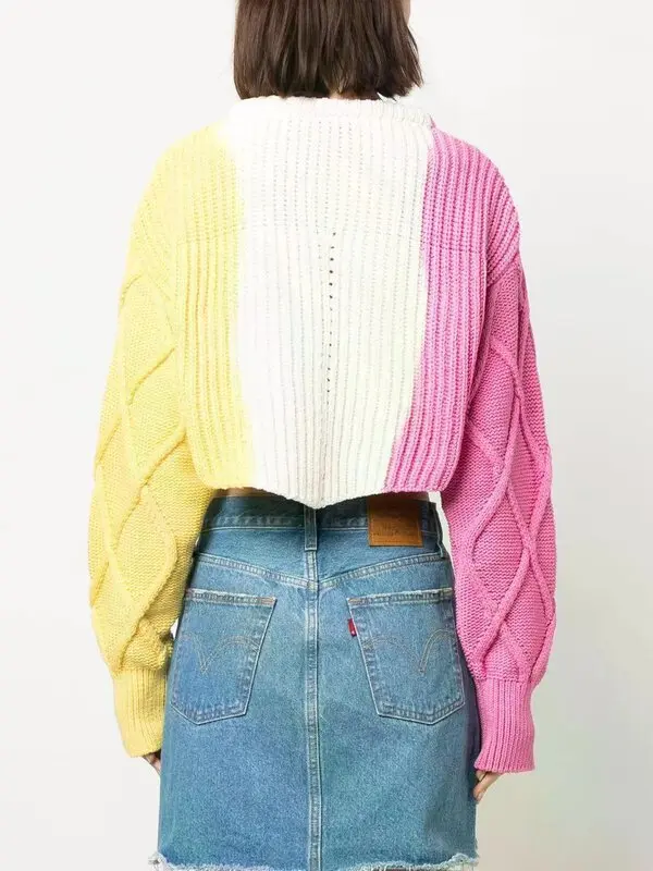 Philosophy Di Lorenzo Serafini Colour-block Cable-knit Jumper