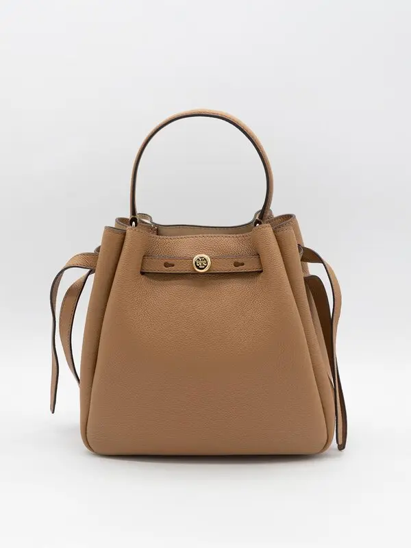 Tory Burch Romy Mini Handbag In Pebbled Leather With A Flared Shape