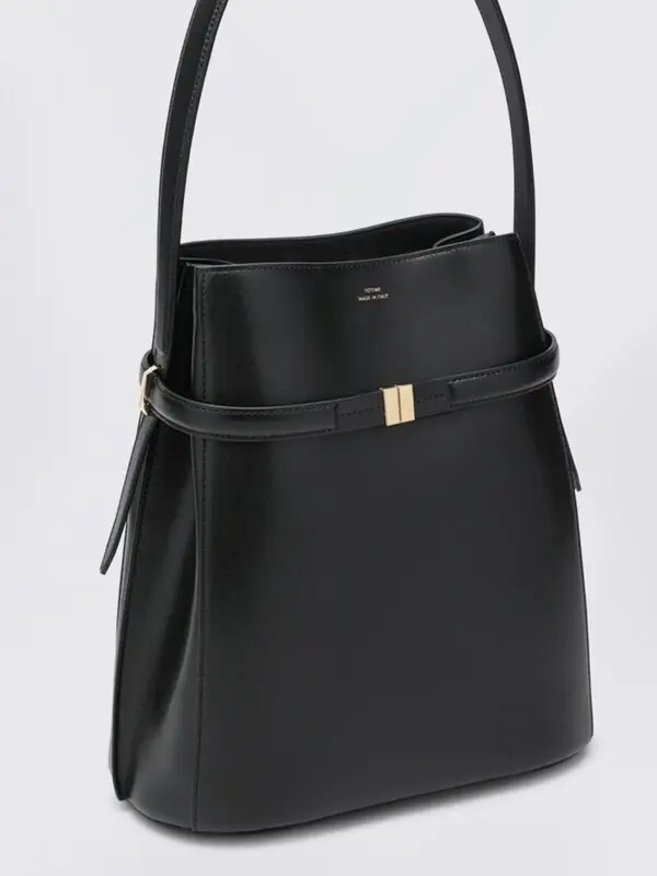 TOTEME Calfskin Bucket Bag With Monogram Logo