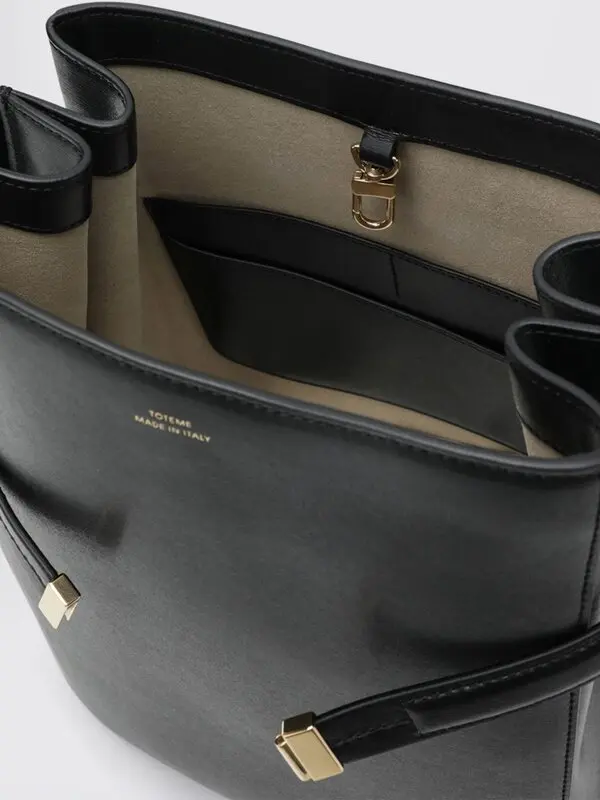 TOTEME Calfskin Bucket Bag With Monogram Logo