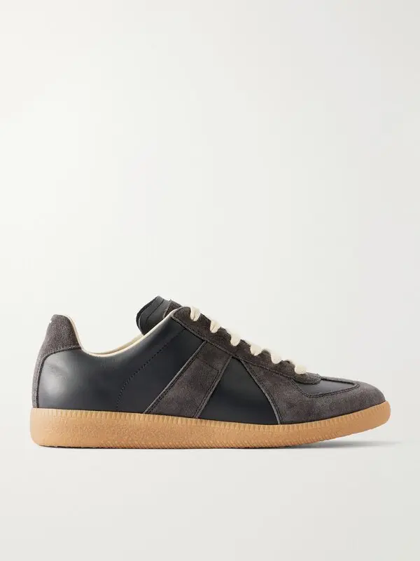 MAISON MARGIELA Replica Suede And Leather Sneakers - Brown