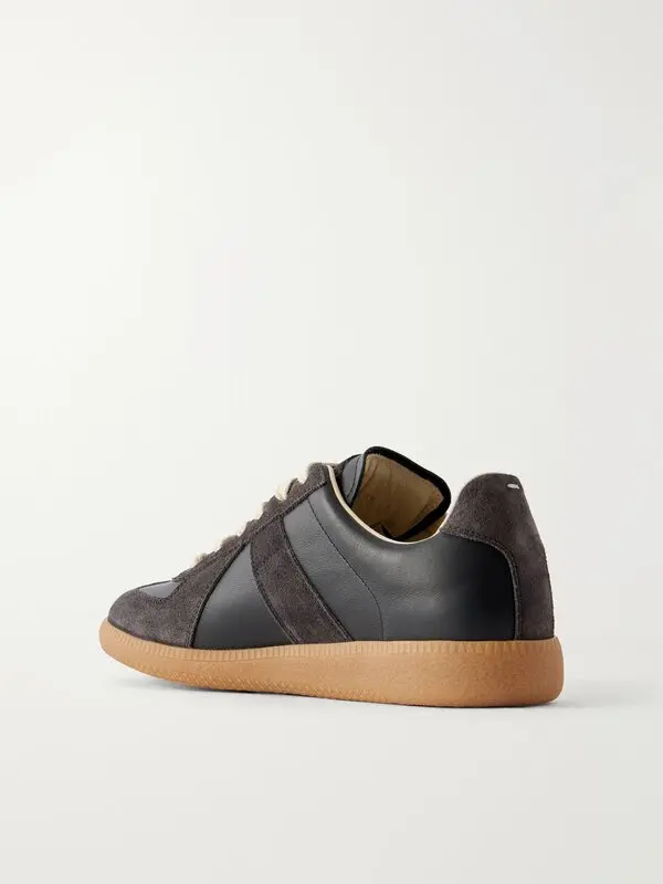 MAISON MARGIELA Replica Suede And Leather Sneakers - Brown