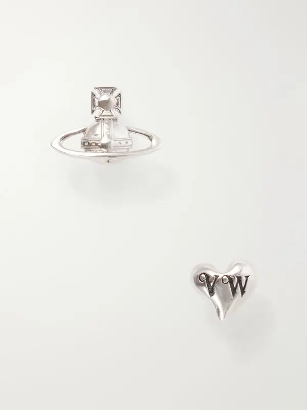 VIVIENNE WESTWOOD Leodaria Logo Sterling Earrings - Silver