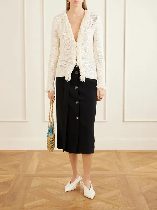 Proenza Schouler Nilo Textured-jacquard Wool-blend Cardigan