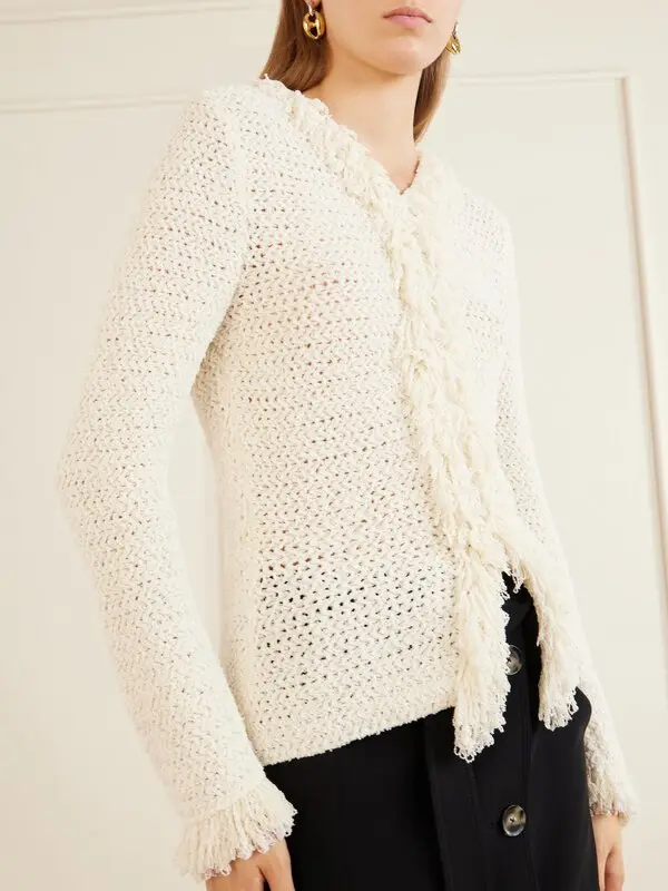 Proenza Schouler Nilo Textured-jacquard Wool-blend Cardigan
