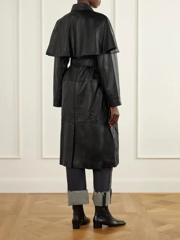Sea Caitlin Belted Leather Trench Coat
