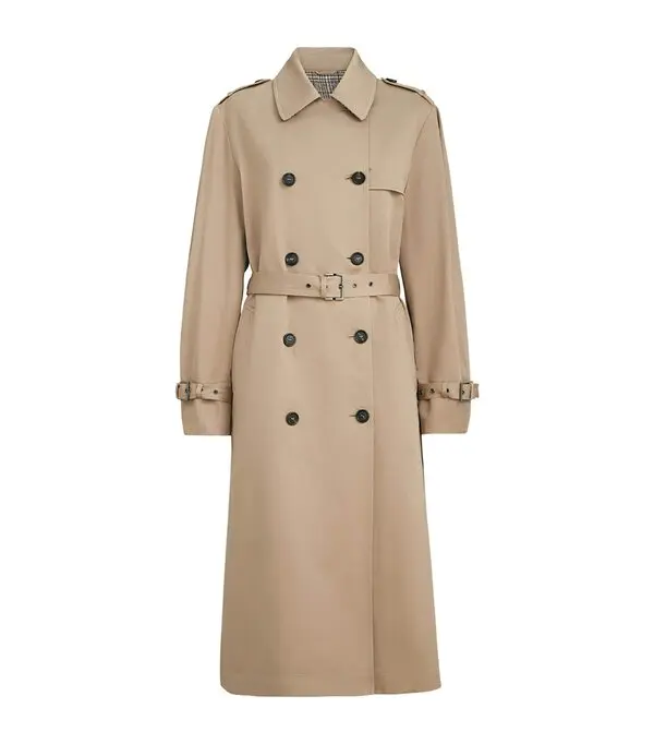 Brunello Cucinelli Cotton-linen Monili-detail Trench Coat - Brown