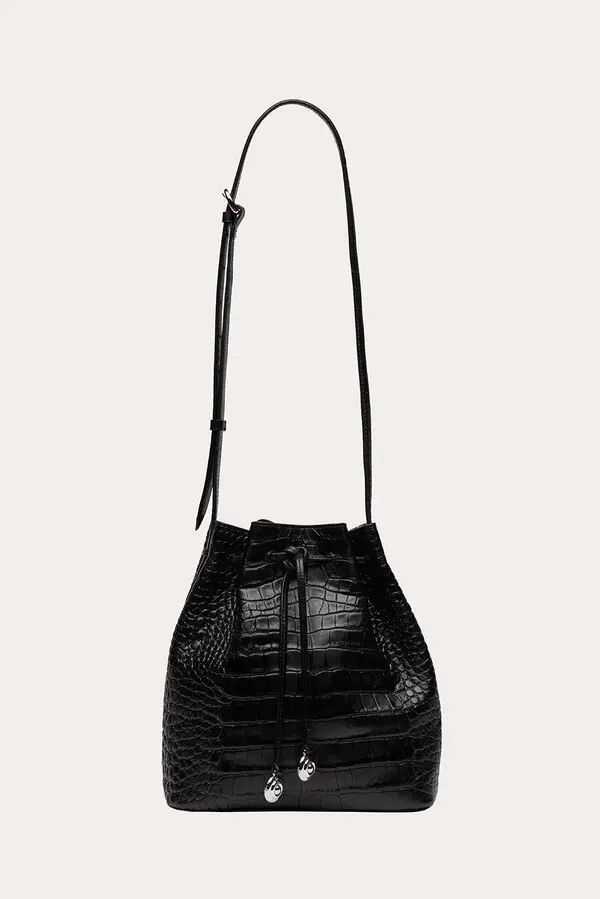 LIFFNER Charm Bucket Small Croc - Black