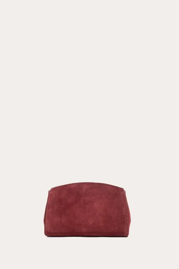 LIFFNER Pushlock Clutch Maroon Suede