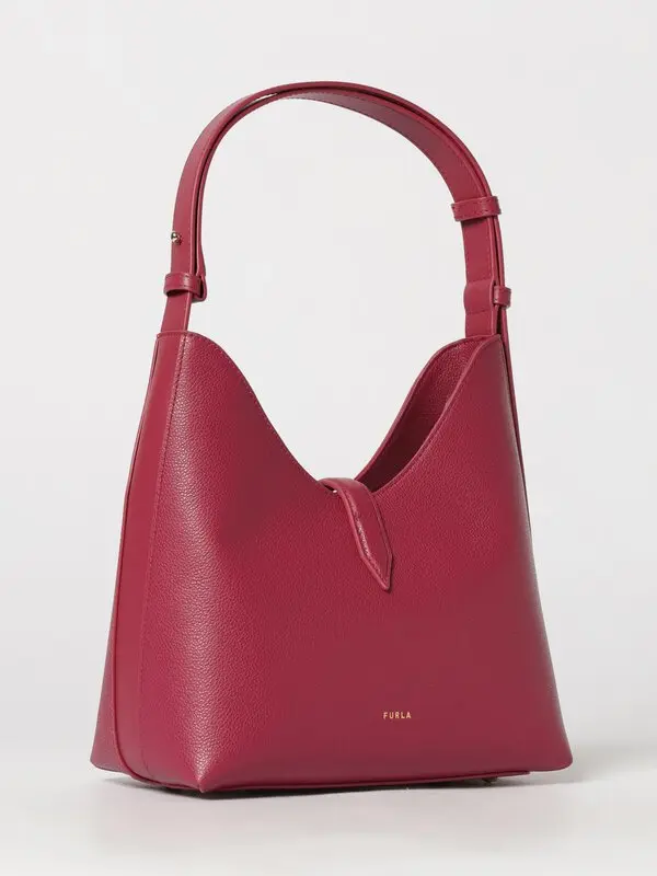 Furla Goccia Grained Shoulder Bag With Snap Closure - Leather