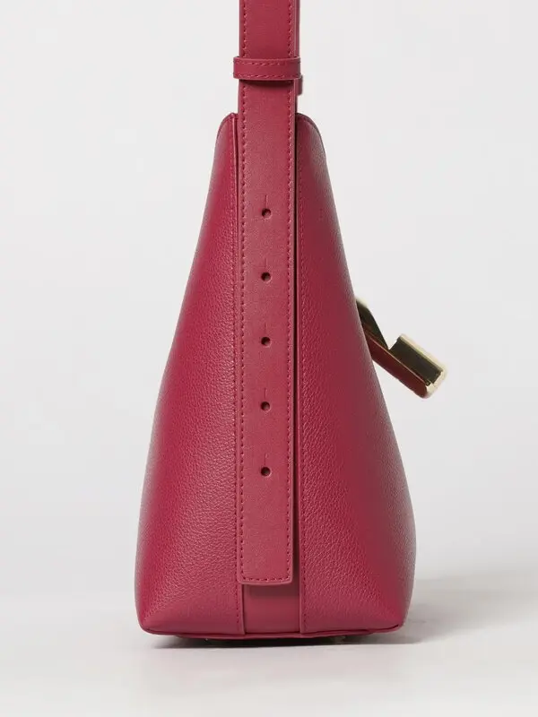 Furla Goccia Grained Shoulder Bag With Snap Closure - Leather