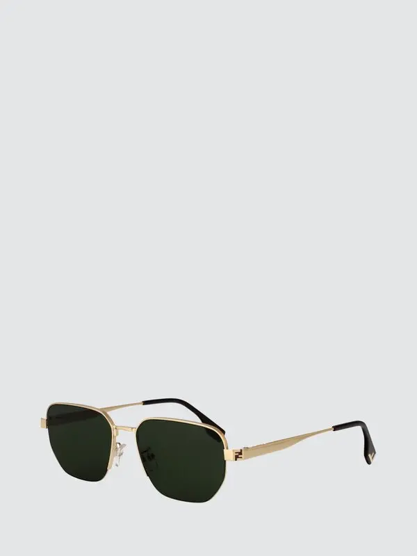 Fendi Irregular Design Metal Sunglasses With Embossed Logo