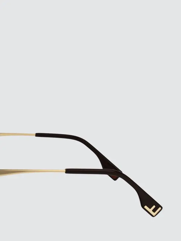 Fendi Irregular Design Metal Sunglasses With Embossed Logo