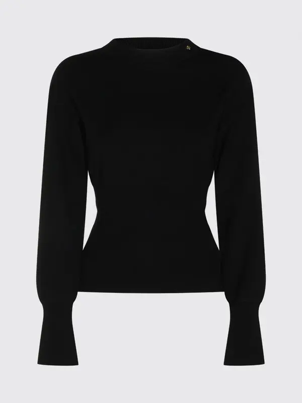 ANINE BING Viscose Blend Crewneck Sweater With Long Sleeves And Ribbed Trims - Black