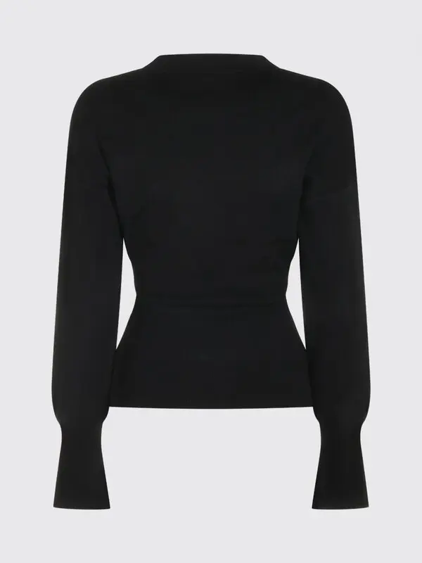 ANINE BING Viscose Blend Crewneck Sweater With Long Sleeves And Ribbed Trims - Black